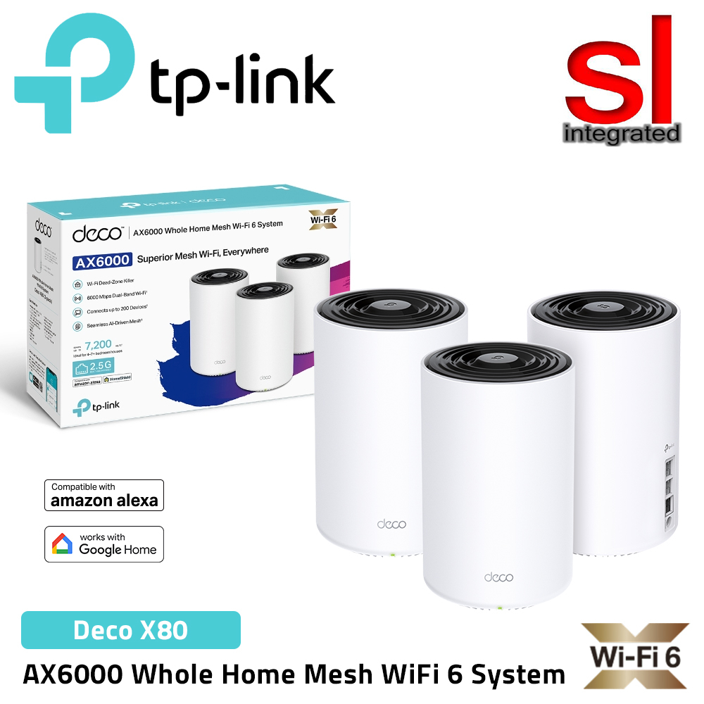 TP-Link Deco X80 AX6000 2.5G Ethernet WiFi 6 Dual Band Ai-Driven Mesh ...