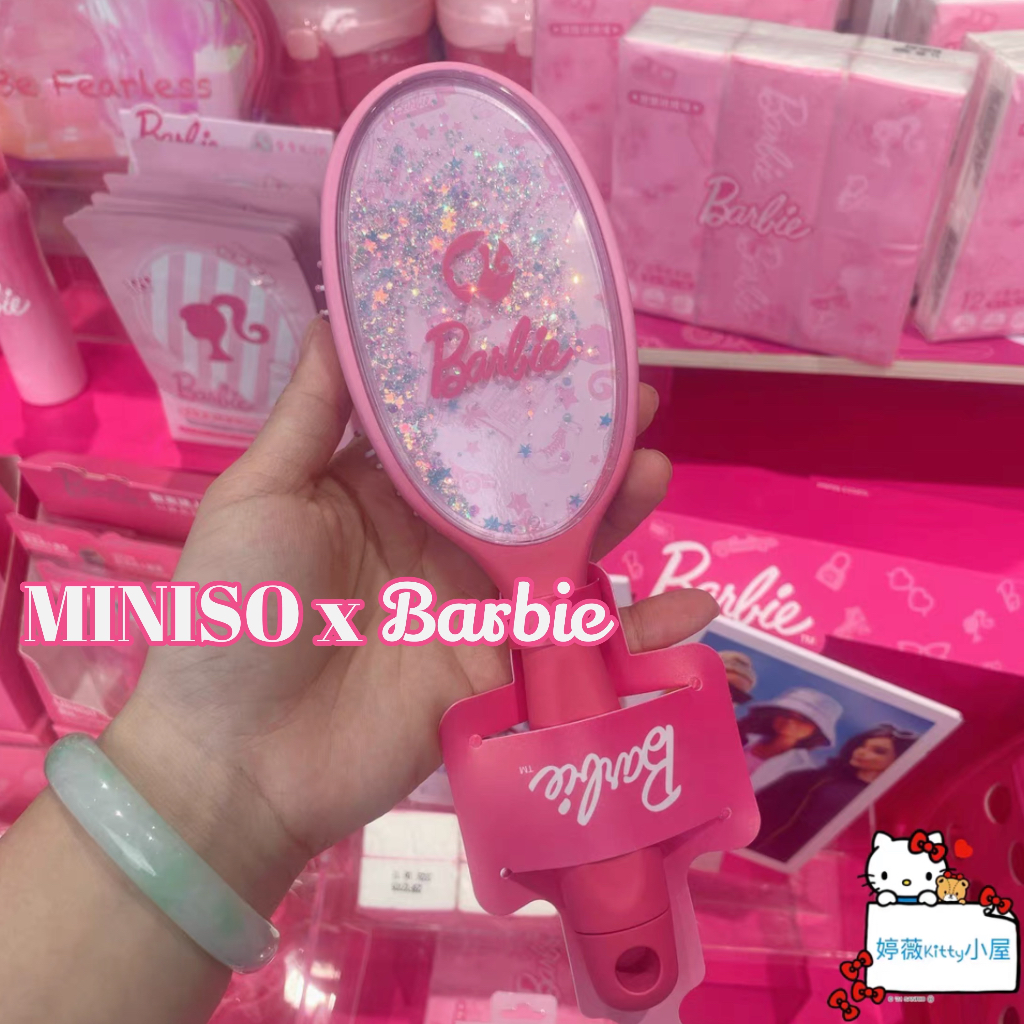Ready Stock / MINISO x Barbie Air Comb / Sparkle Shiny Pink Comb Makeup ...