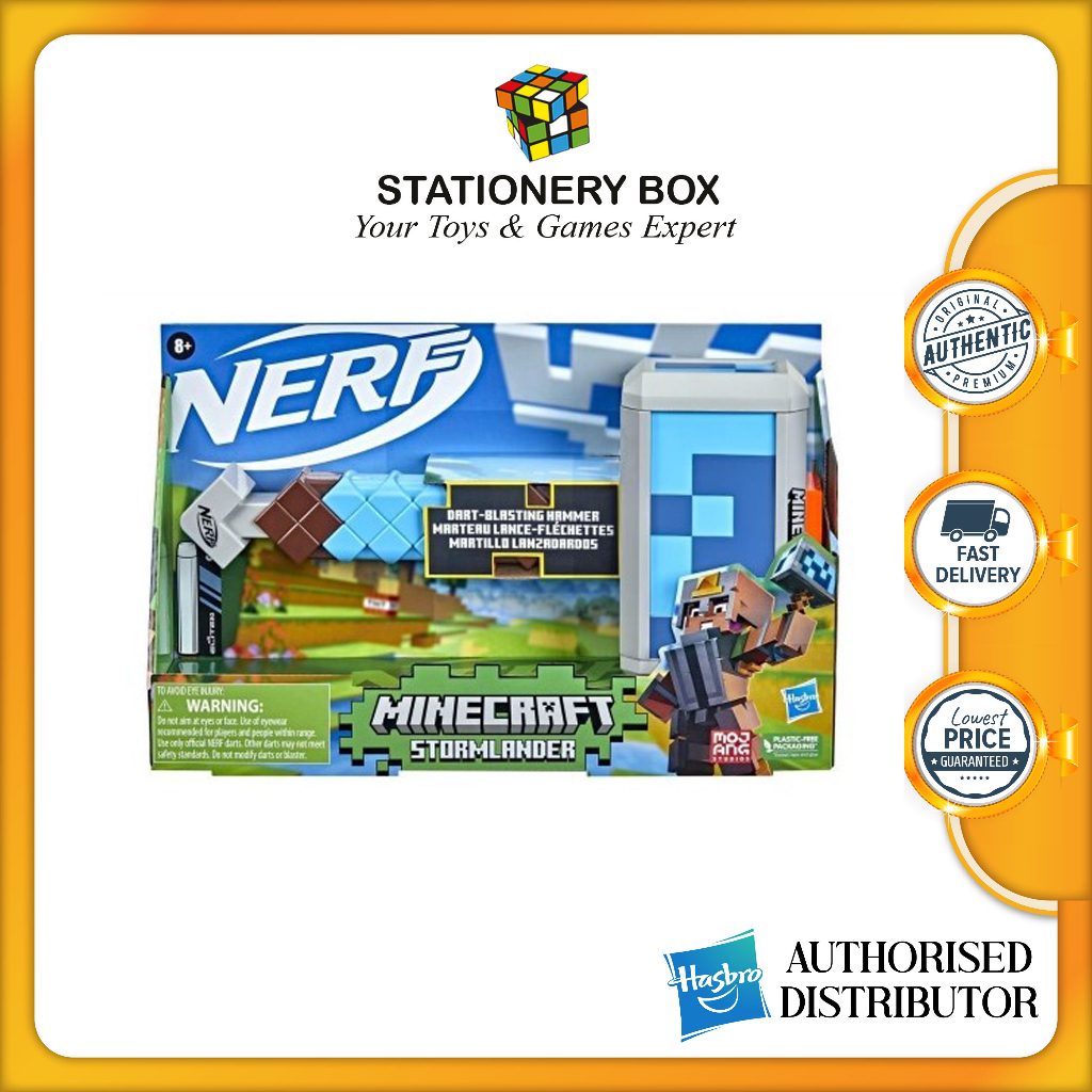 ORIGINAL Hasbro Nerf Minecraft Stormlander Dart Blaster and Shooting ...