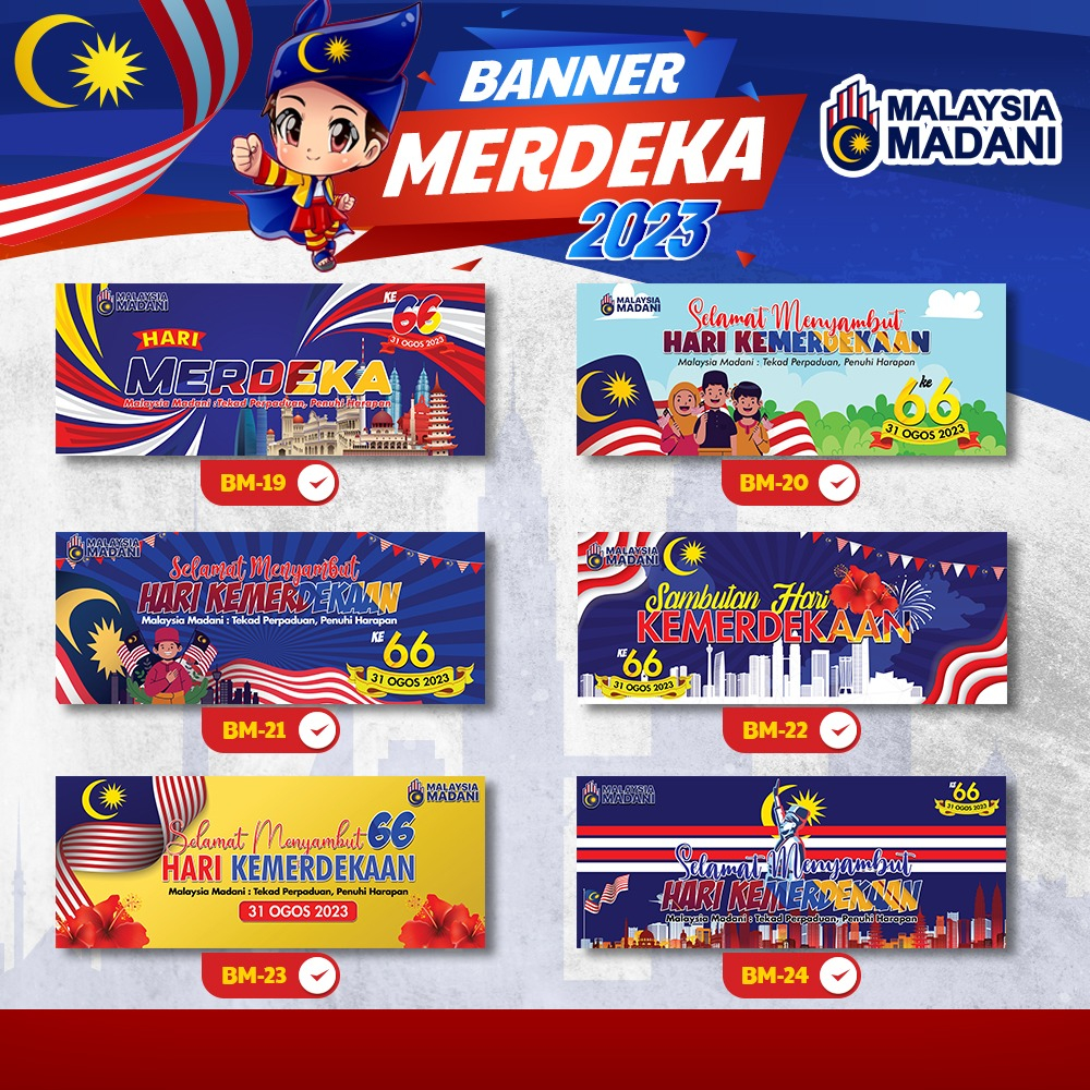 Banner Merdeka / Banner Hari Kebangsaan / Banner Hari Kemerdekaan ...