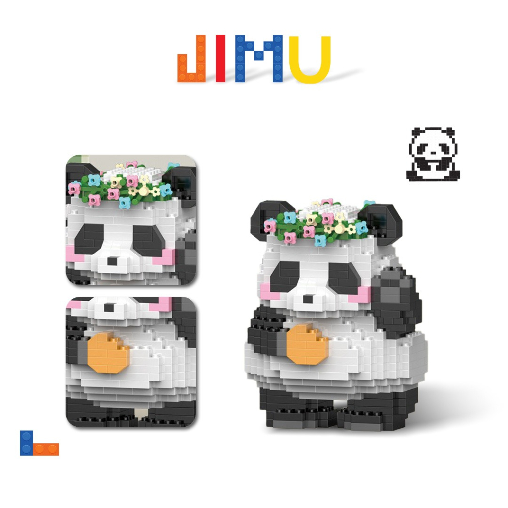 JIMU Panda Block Series W1111 Mini Cute Huahua Say Hi Building Block Interior Décor Collection ...