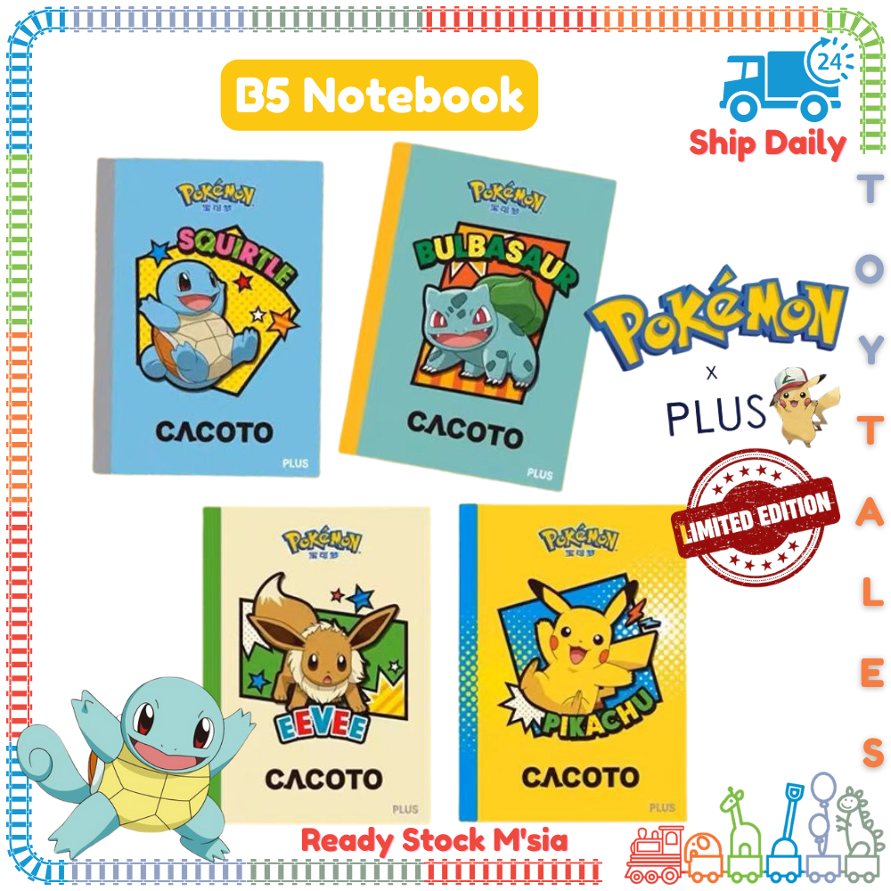 ToyTales 🍭 POKEMON NOTEBOOK B5 🍭 Kids Stationery Buku Nota Lined ...