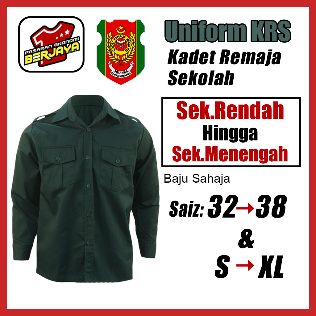 Baju KRS Uniform Sekolah(Lengan Panjang)/Baju Kokurikulum/Kadet Remaja ...