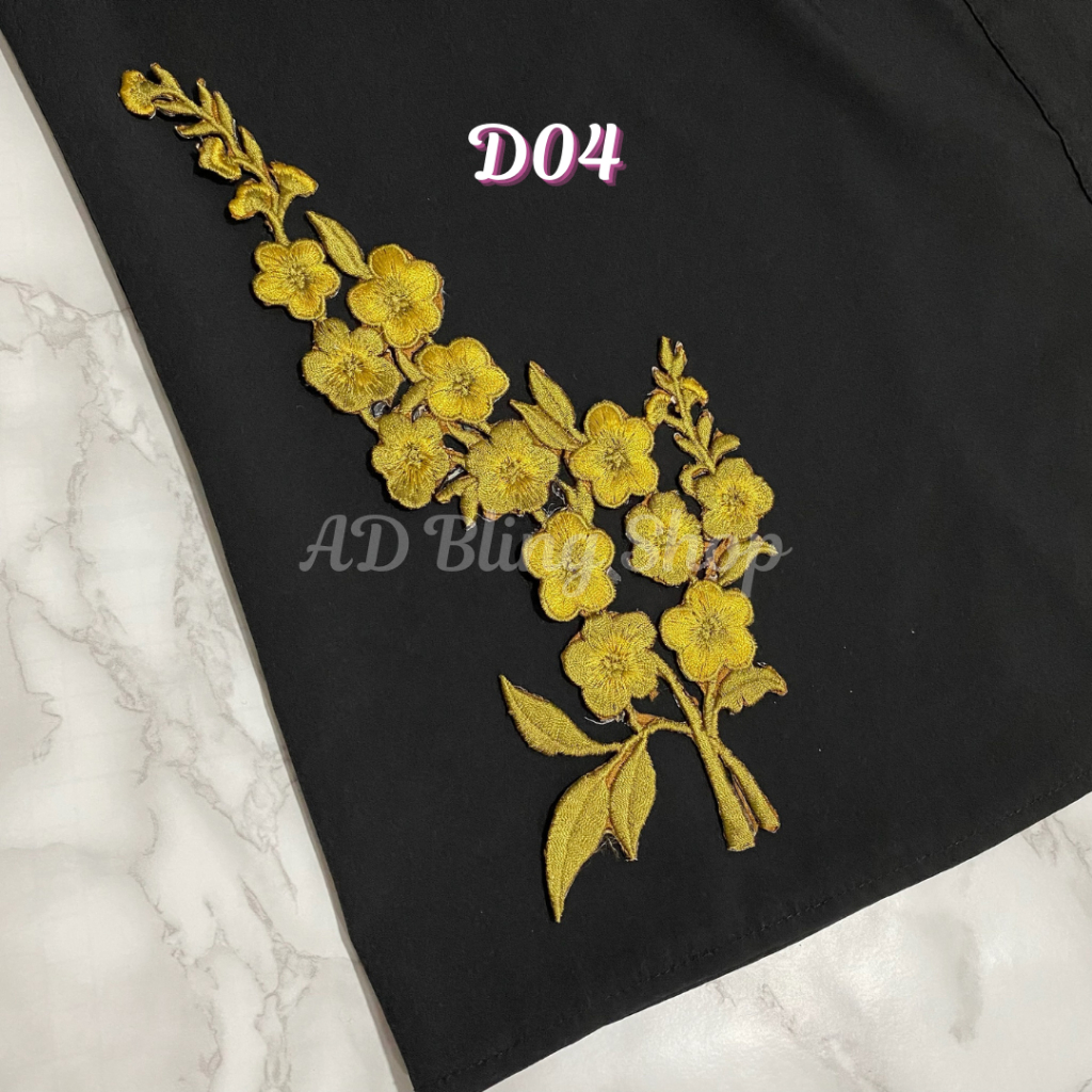 Bunga Sulam Tampal Embroidery Flower Patch Hotfix Iron On Aksesori ...