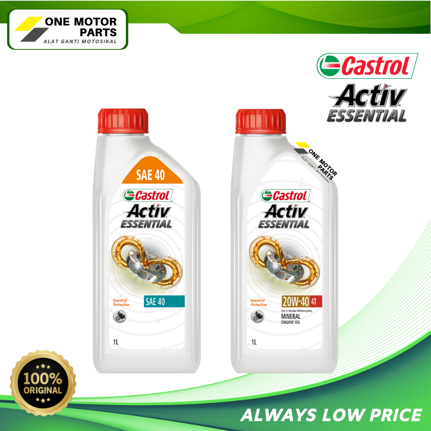 CASTROL ACTIV ESSENTIAL MINYAK ENJIN MOTOR GO 4T/ GO 2T / GEAR OIL ...