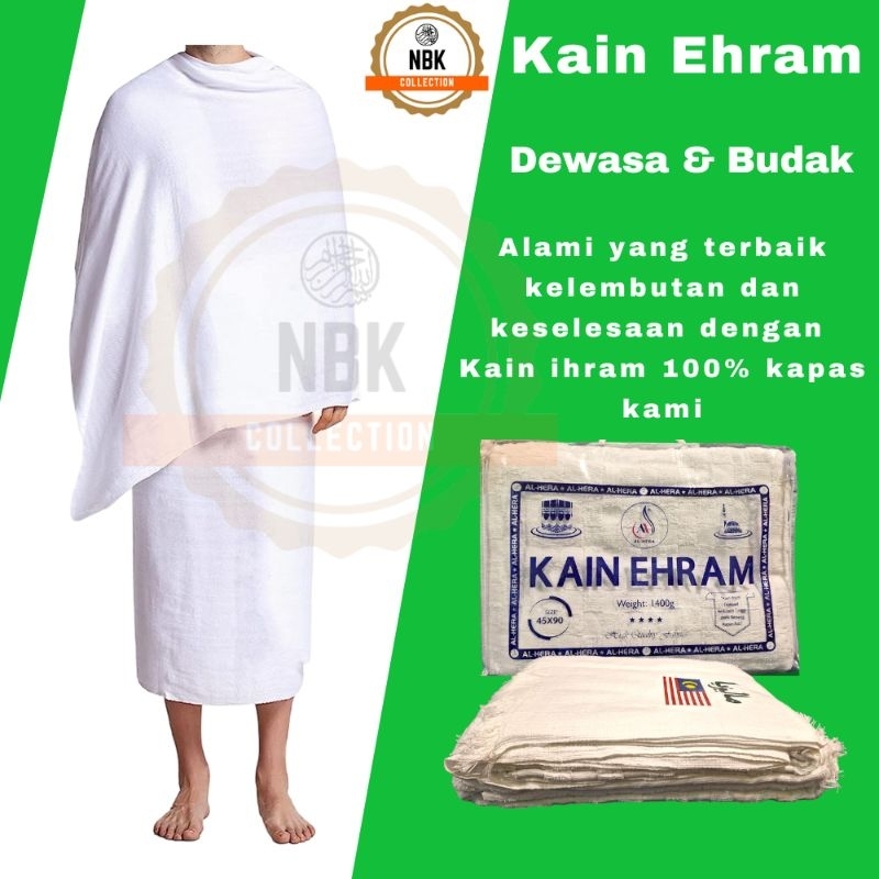 KAIN IHRAM / EHRAM 100% COTTON LEMBUT High QUALITY Ehram umrah haji ...