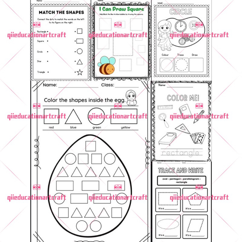Shapes worksheet pdf soft copy | Shopee Malaysia