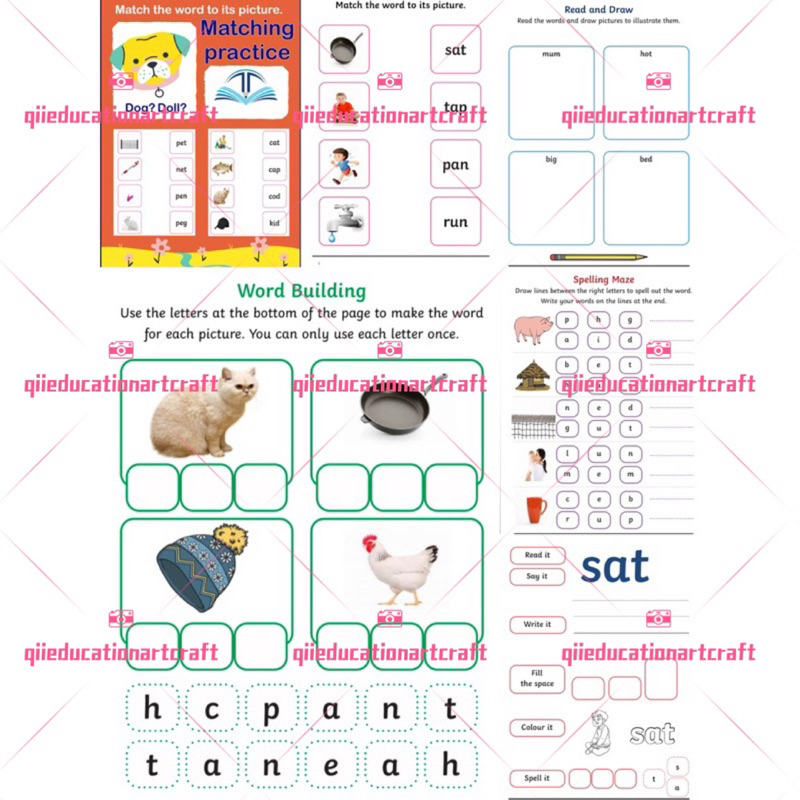 Matching/spelling practice pdf soft copy | Shopee Malaysia