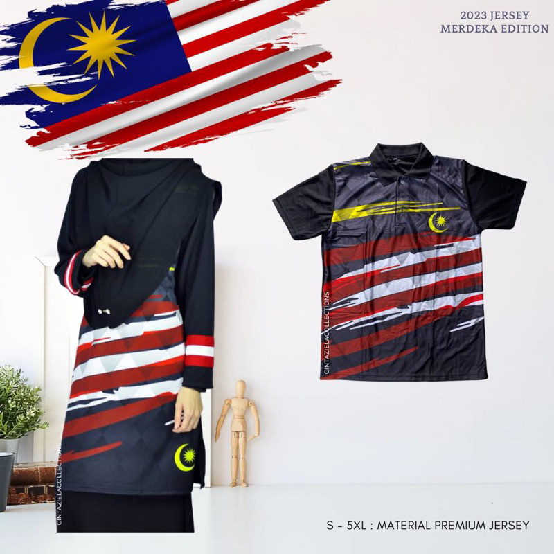 Baju Merdeka Jersey Tshirt Muslimah Sukan Baju Muslimah Cintaziela ...