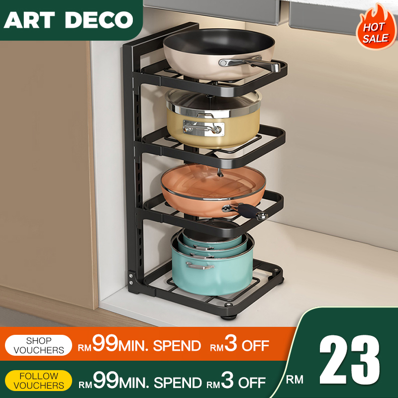 Rak Bawah Sinki Pot Rack Rak Letak Barang Dapur Adjustable Pot Rack ...