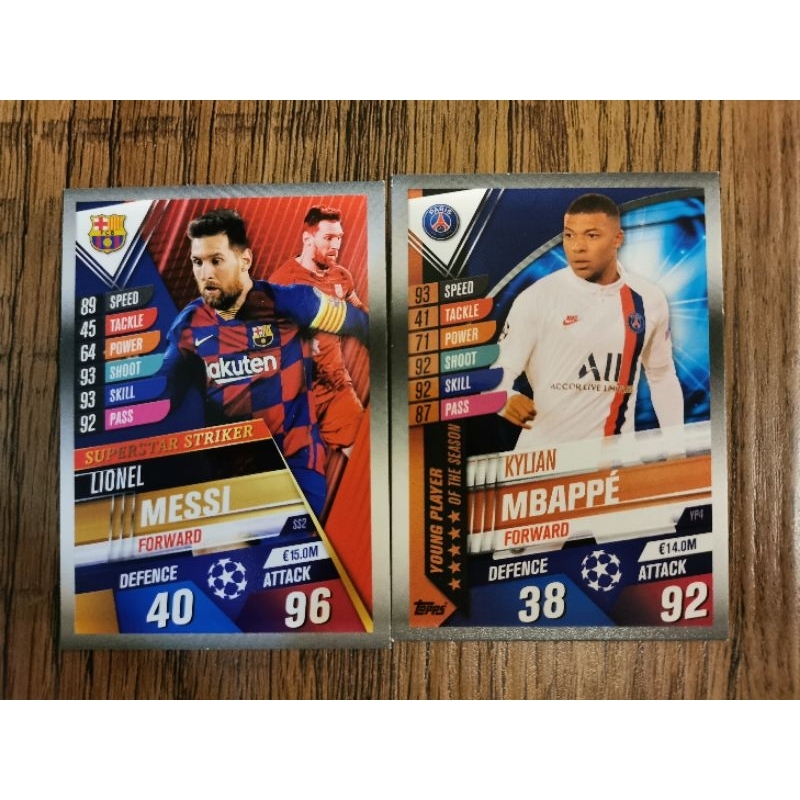 Topps Match Attax 101 2020 Messi Superstar Striker & Mbappe Young ...