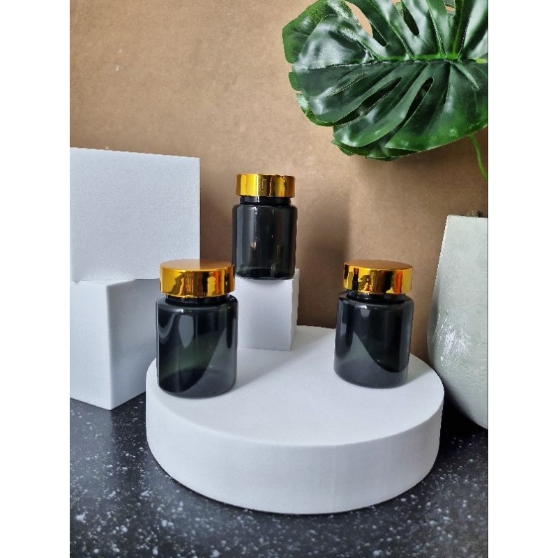60ML BOTOL UBAT/ BOTOL KAPSUL HITAM TRANSPARENT | Shopee Malaysia