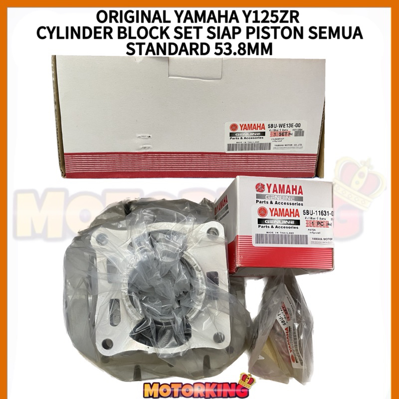 ORIGINAL YAMAHA Y125ZR CYLINDER BLOCK SET SIAP PISTON SEMUA STANDARD 53.8MM FULL SET PLUG N PLAY ...