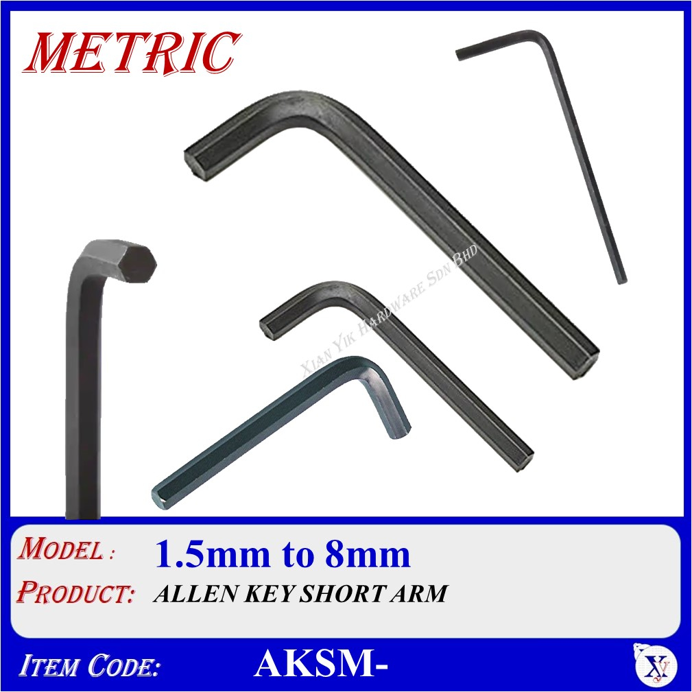 AKSM- 1.5mm TO 8mm HEX ALLEN KEY SHORT ARM ALLEN KEY | Shopee Malaysia