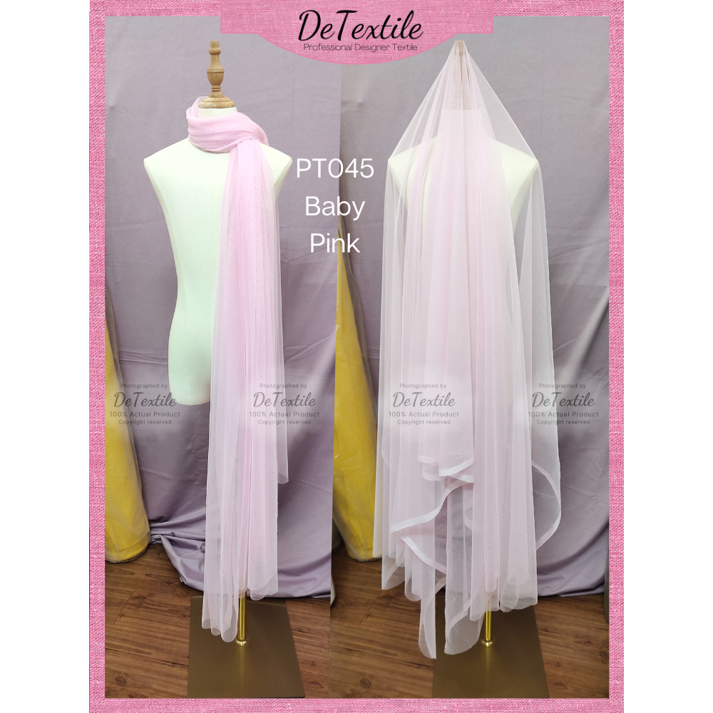 DeTextile Premium Tulle Bridal Soft Net Kain Net Lembut Murah Bidang ...