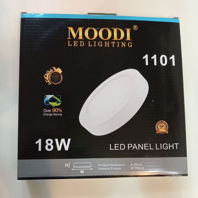 [Mk Ecom]MOODI 1101(R) WH 18W LED Panel Light 6500K | Shopee Malaysia