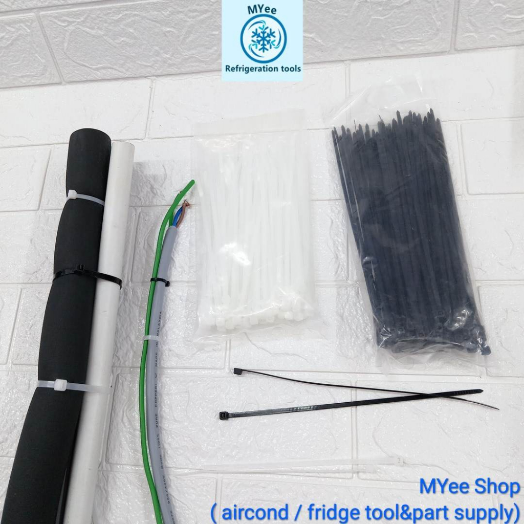 cable tie black & white color for aircond insulation pipe / water pipe ...
