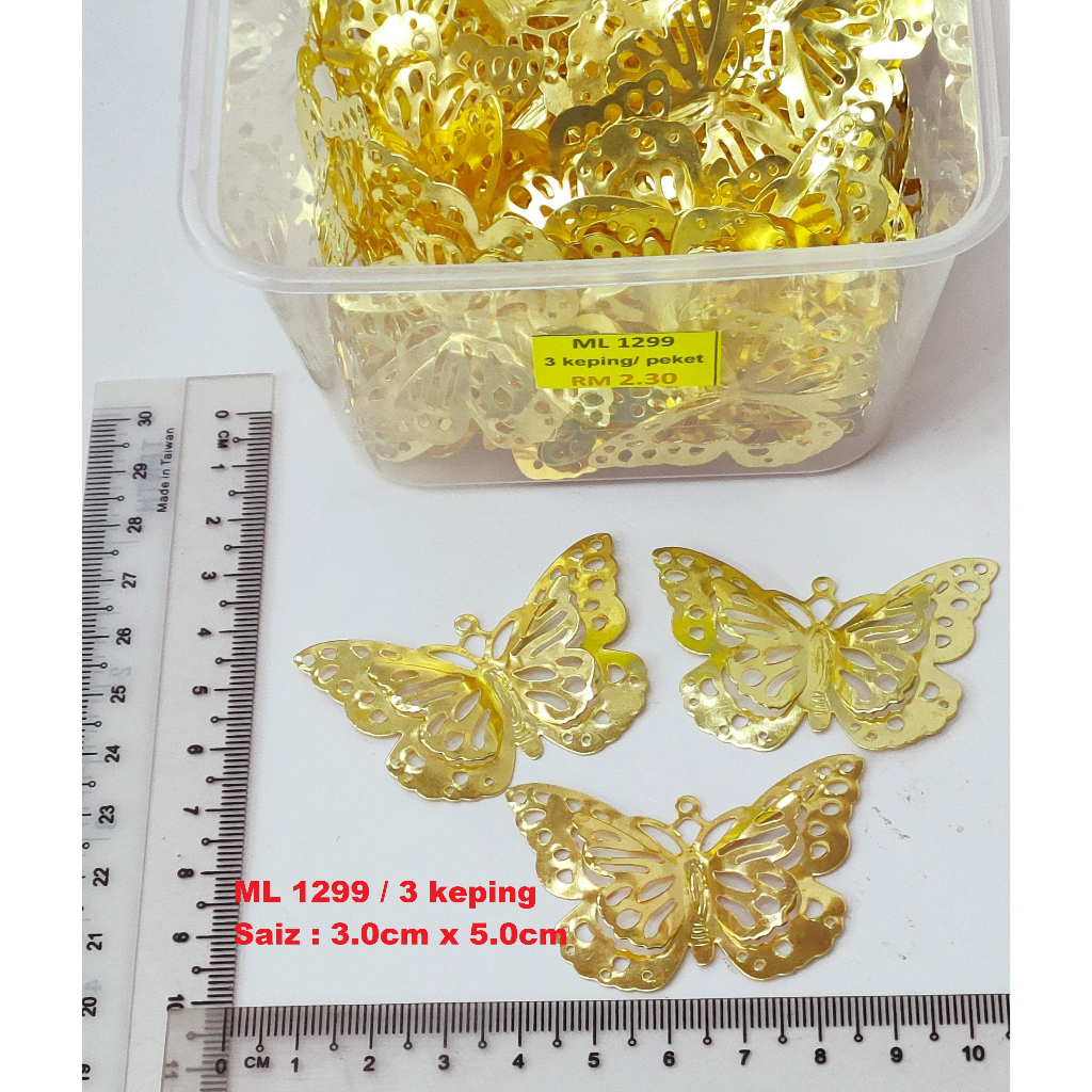 Kepingan besi emas bercorak kerawang untuk sanggul melintang | Shopee ...