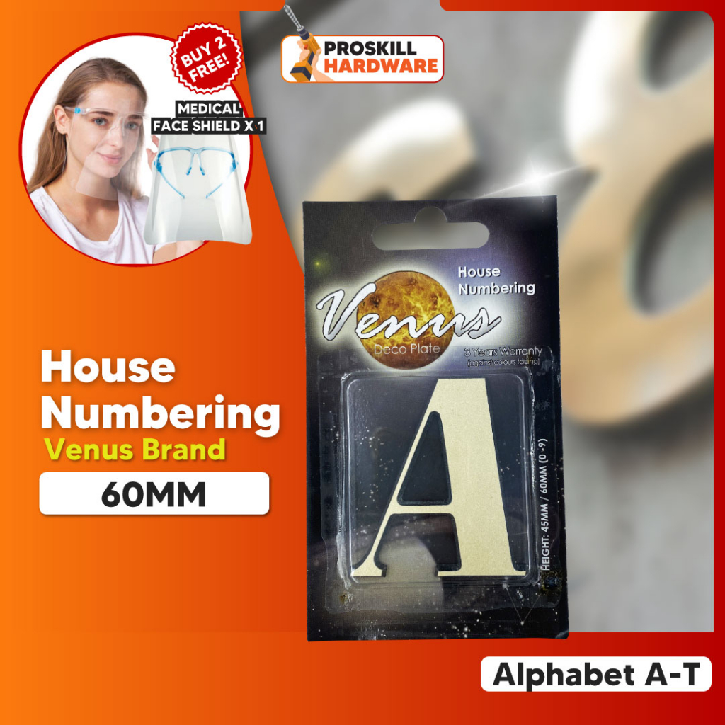 PROSKILL HARDWARE House Numbering 60MM Alphabet A-Z Venus Brand ...