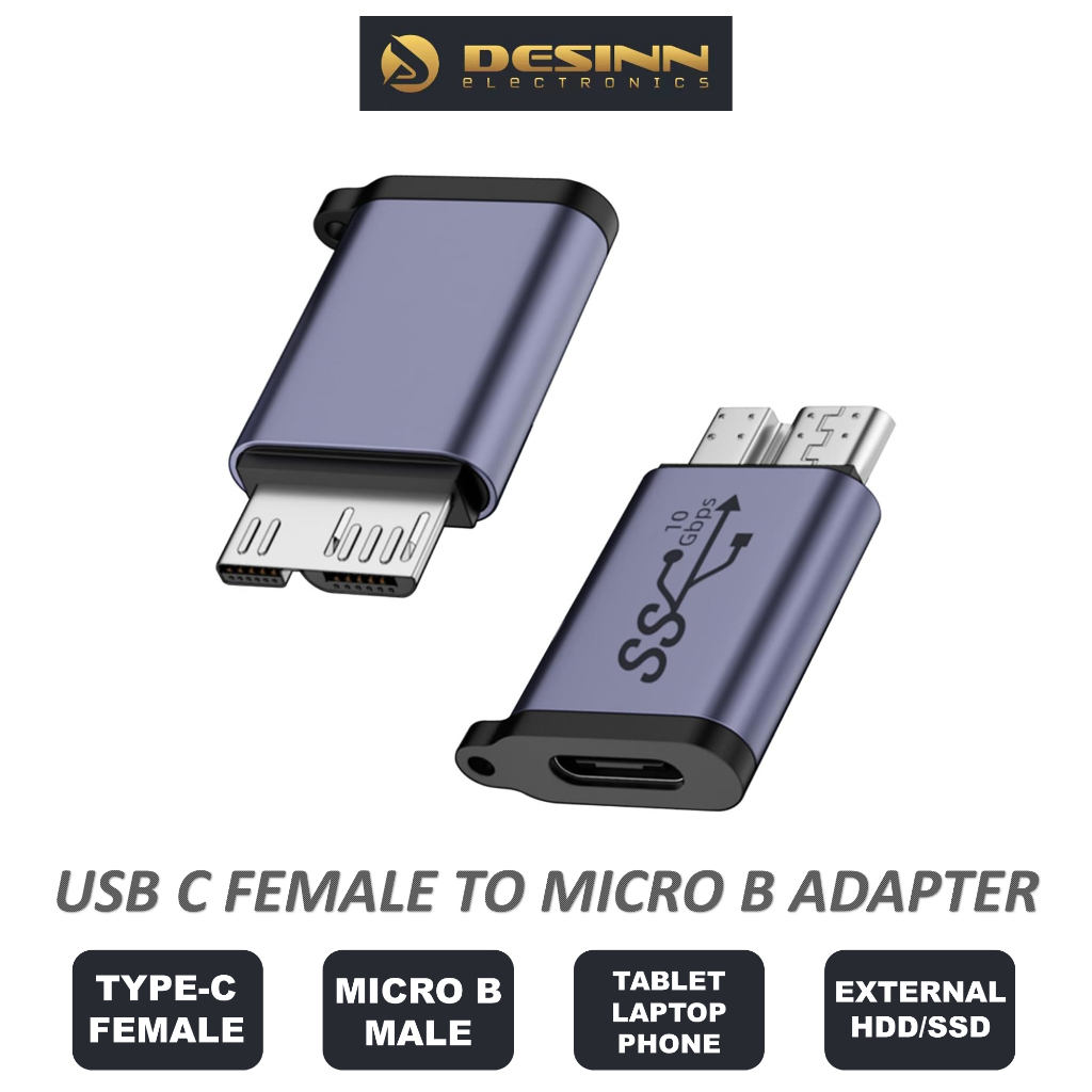 10Gbps USB Type C Female to Micro B Male Data Adapter USB3.0 for ...