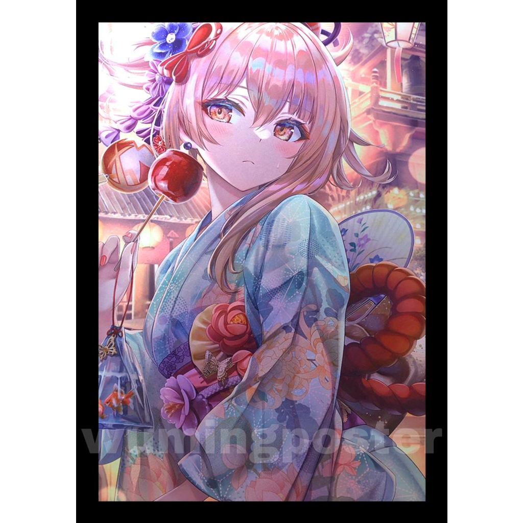 Animation Genshin Impact Yoimiya Doujin Poster medium banner framed ...