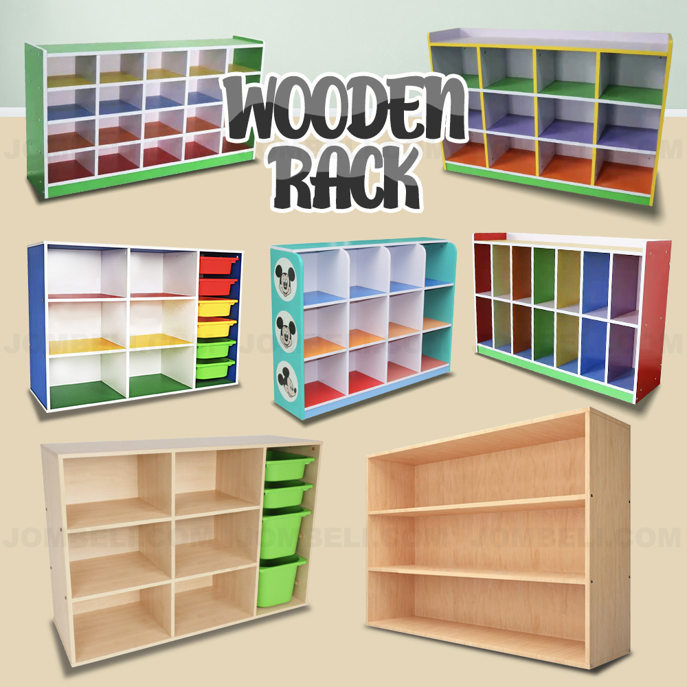 12/14/20 Grid Wooden Cabinet Toys Rack Shoe Rack Bookshelf Rack Kayu ...