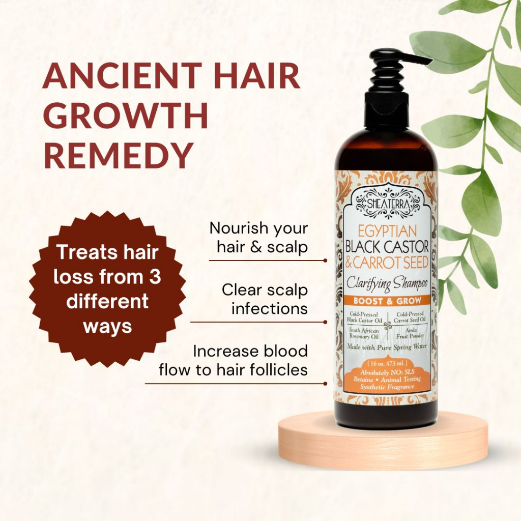 100% Natural Egyptian Black Castor & Carrot Seed Shampoo (For Hair ...