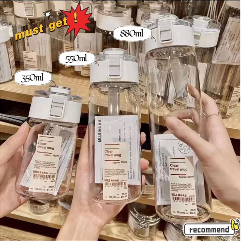 MUJI Japanese Style Simple Water Bottle With Tea Filter 350/550/800ml/No Tea Filter (Got Straw ...