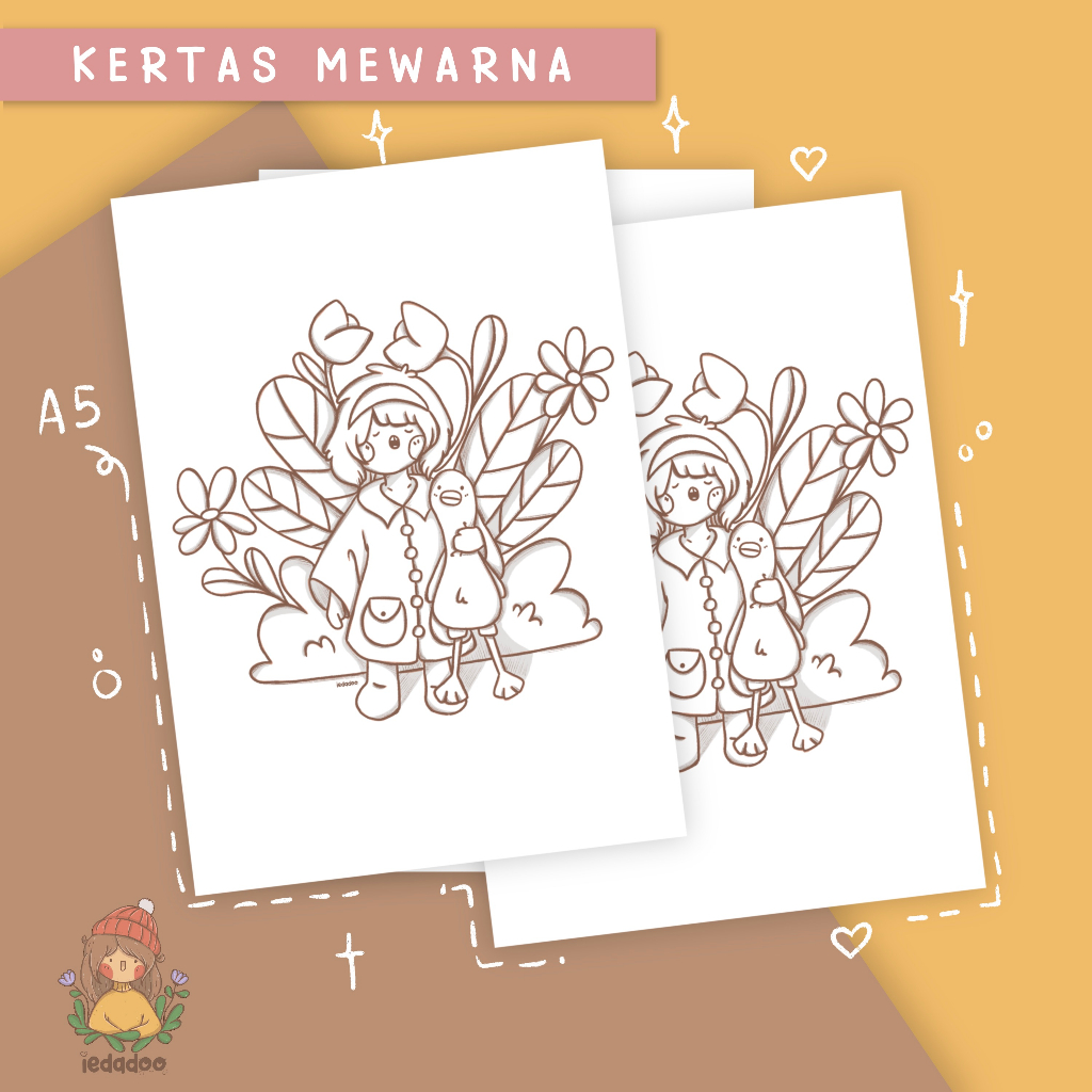 Kertas Mewarna Comel | Cute Colouring Pages | Set D | 8 pages 120gsm ...