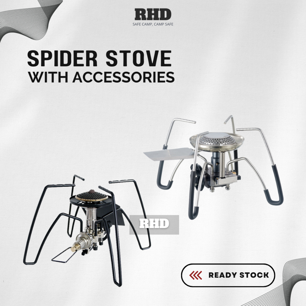 Camping Spider Stove With Accessories Compact Black Portable Foldable ...