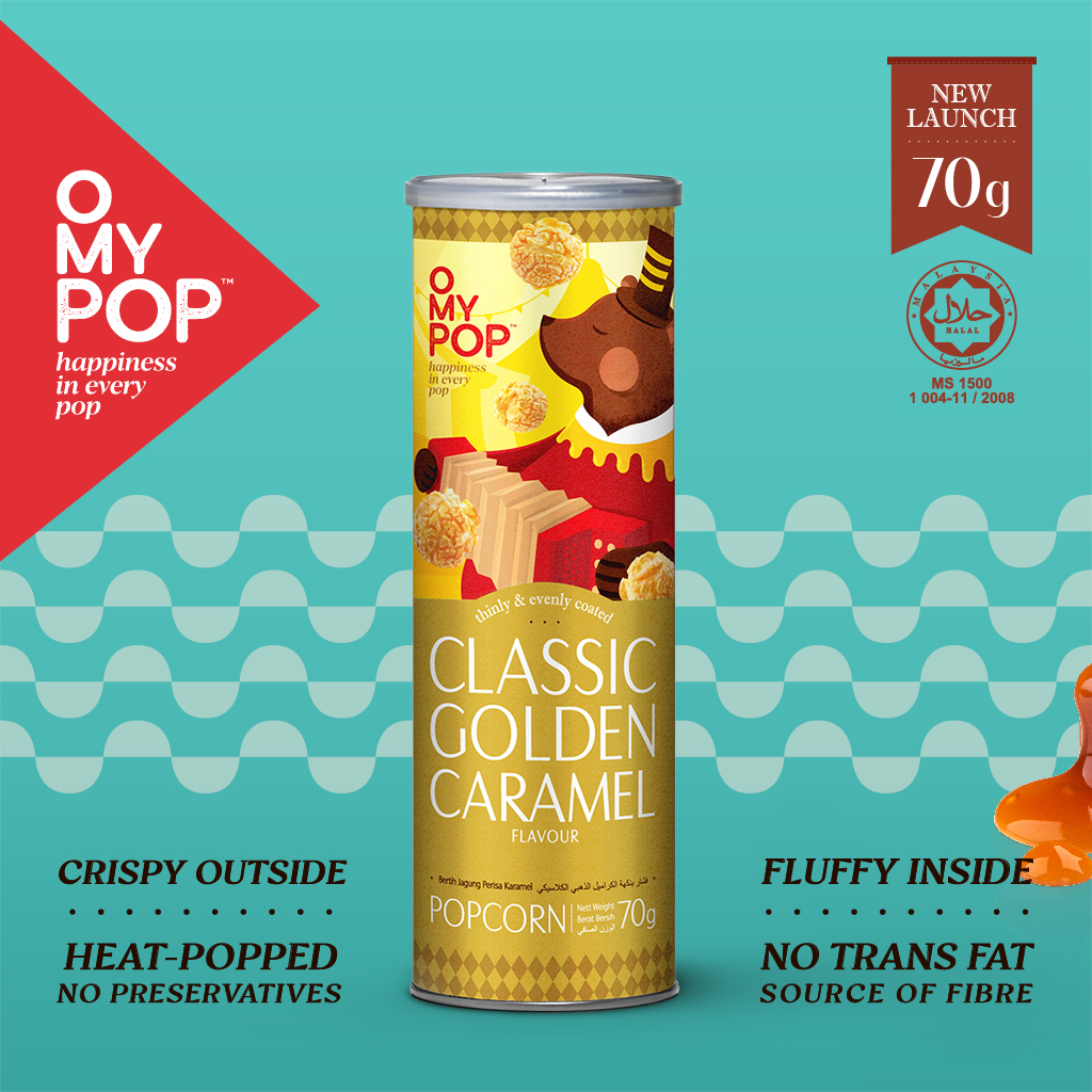 OMYPOP Classic Golden Caramel Popcorn (70g) | Shopee Malaysia