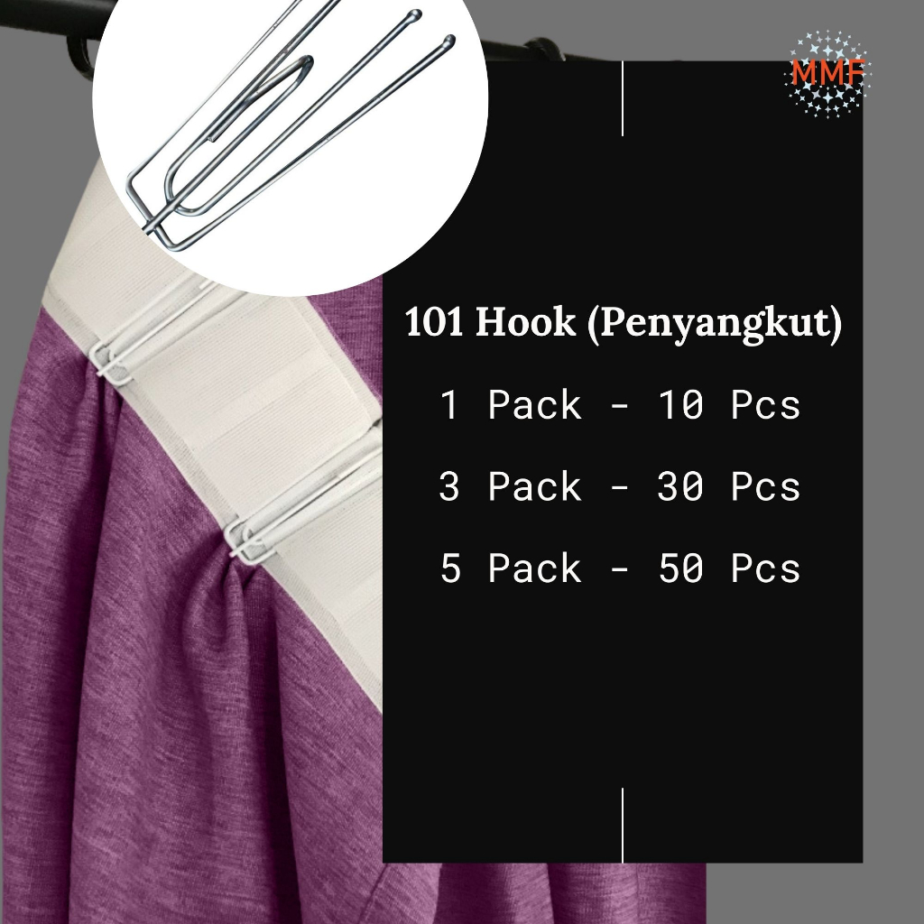 【Ready Stock】Hook Curtain Penyangkut Langsir warna Silver Code 101 ...
