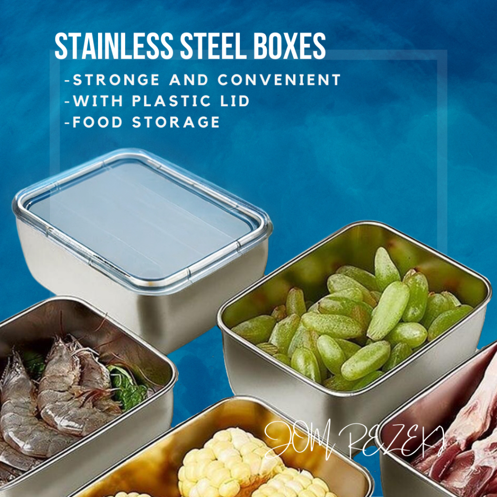JOM Stainless Steel Organizer Crisper Fresh-Keeping Storage Box with ...