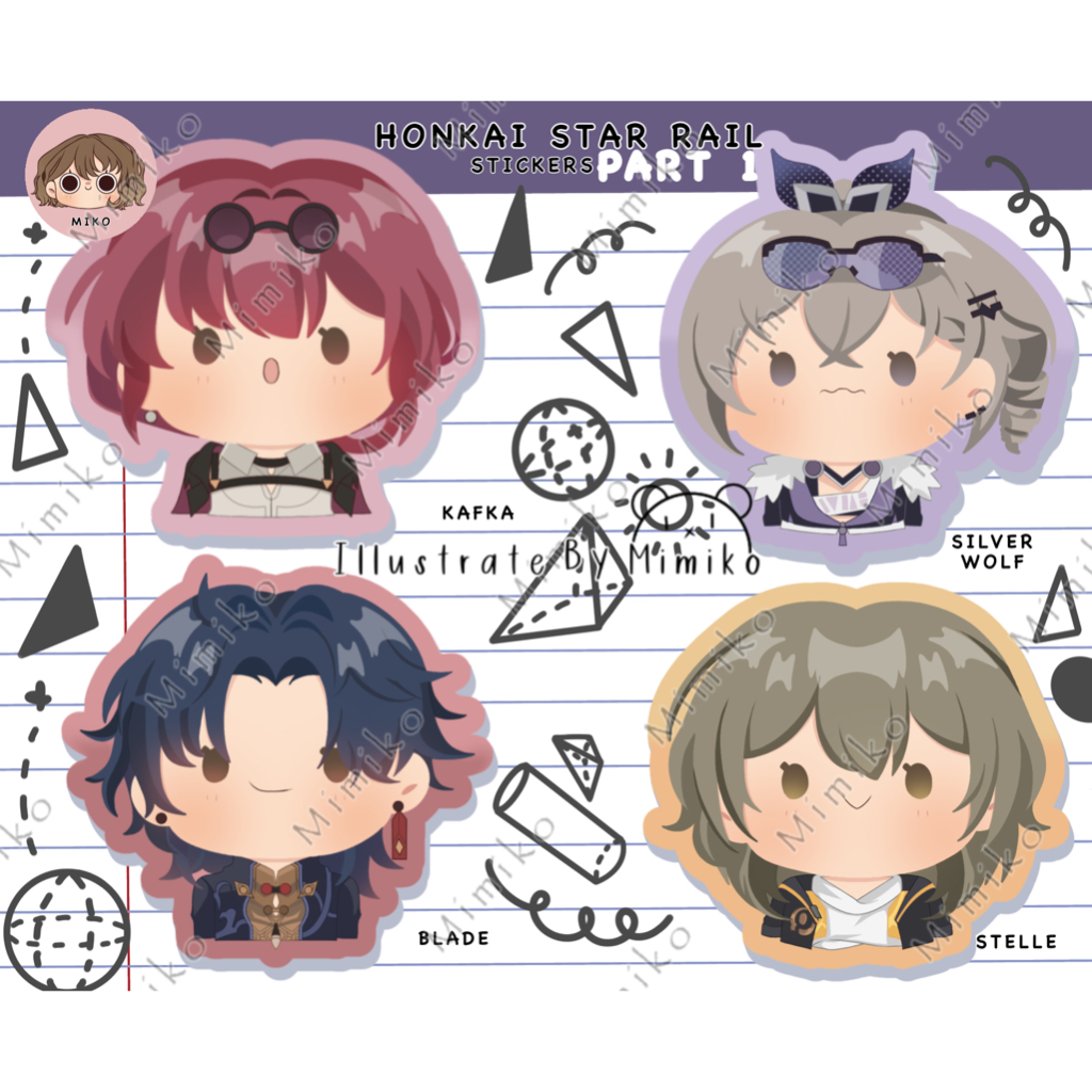 Honkai Star Rail Sticker Kafka Stelle Silver Wolf Blade Die Cut Sticker ...