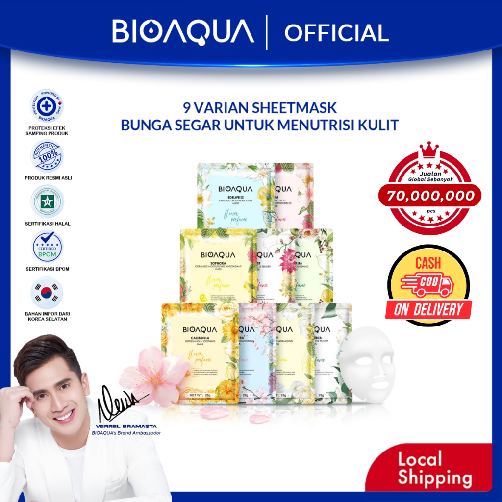 BIOAQUA flowers series daily facial mask 28g anti acne mask hydrating ...