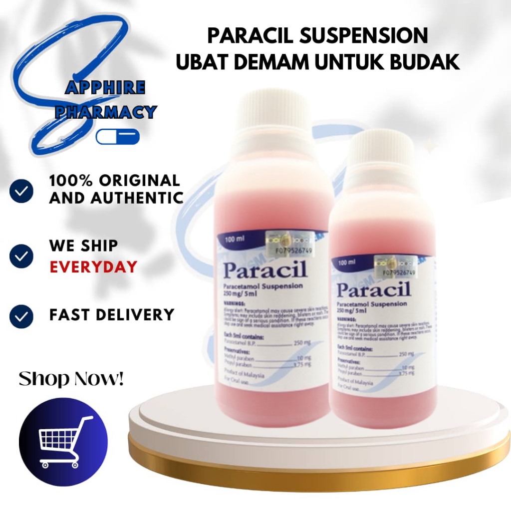 PARACIL SUSPENSION UNTUK DEMAM BUDAK BAYI | 120MG/5ML DAN 2503G/5ML ...