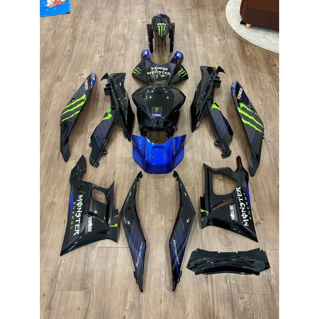 YAMAHA R25 V2 MONSTER ENERGY COVER SET LIMITED EDITION FULL SET TANAM ...