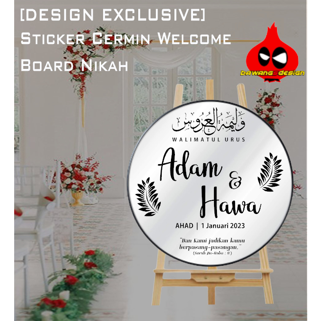 [DESIGN EXCLUSIVE/PENUH] STICKER SHJ - Welcome Board Nikah Kahwin ...