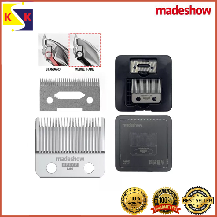 Madeshow Stainless Steel Fade Wedge Fade Blades Hair Clipper & Trimmer ...