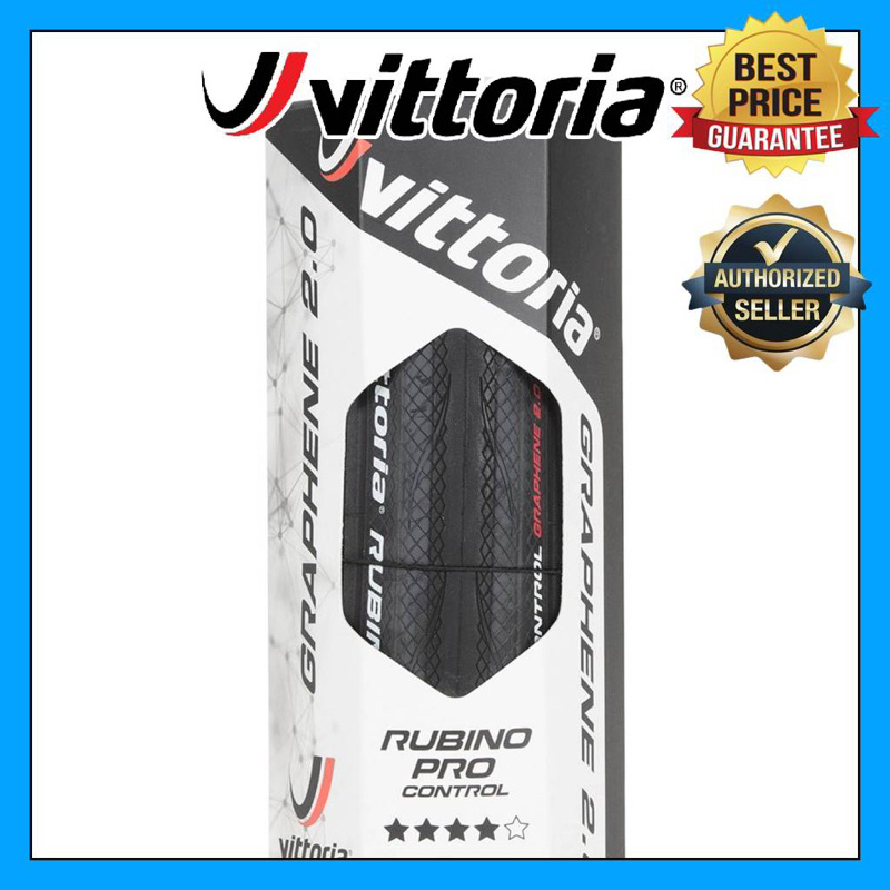 [VITTORIA] RUBINO PRO CONTROL GRAPHENE 2.0 FOLDABLE ROAD BIKE TYRE - Black vittoria rubino tire ...