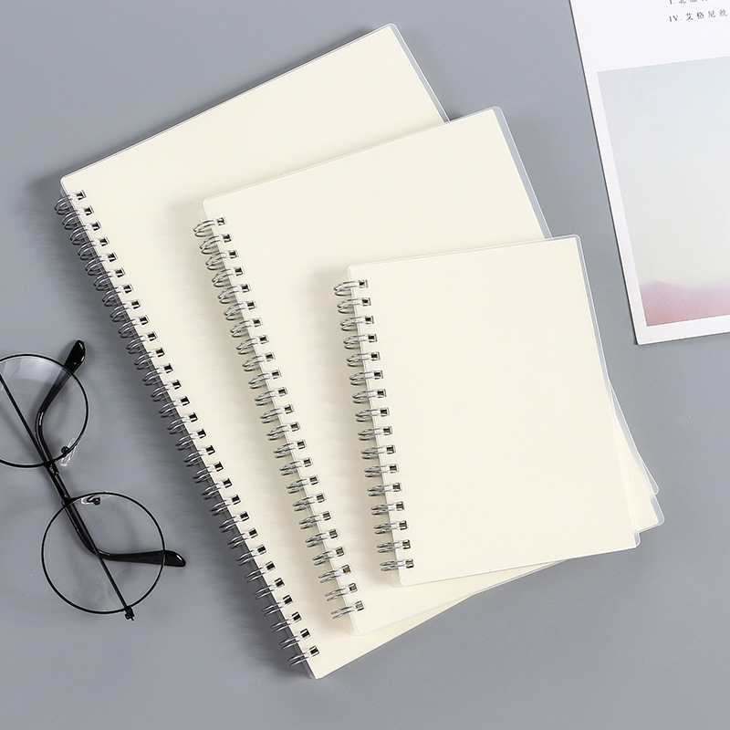[TNY]B5 A5 (160 Pages) Blank Grid Line Matte Cover Notebook Spiral Book Coil Notebook Journal ...