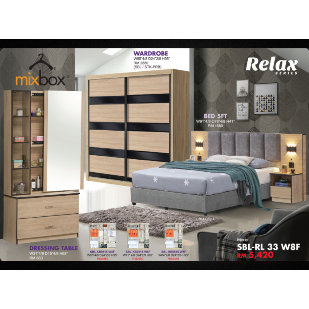 Mixbox Relax Series Bedroom Set (SBL-RL 33) | Shopee Malaysia