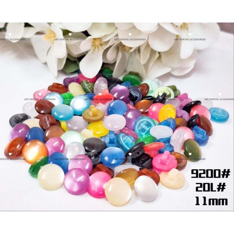 (144Pcs)Butang Baju Kurung Leper Plastik/9200 20L 11mm/Butang Cendawan ...