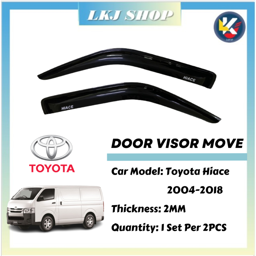 Toyota Van Hiace 2004-2018 Door Visor Move Air Press Window Wind ...
