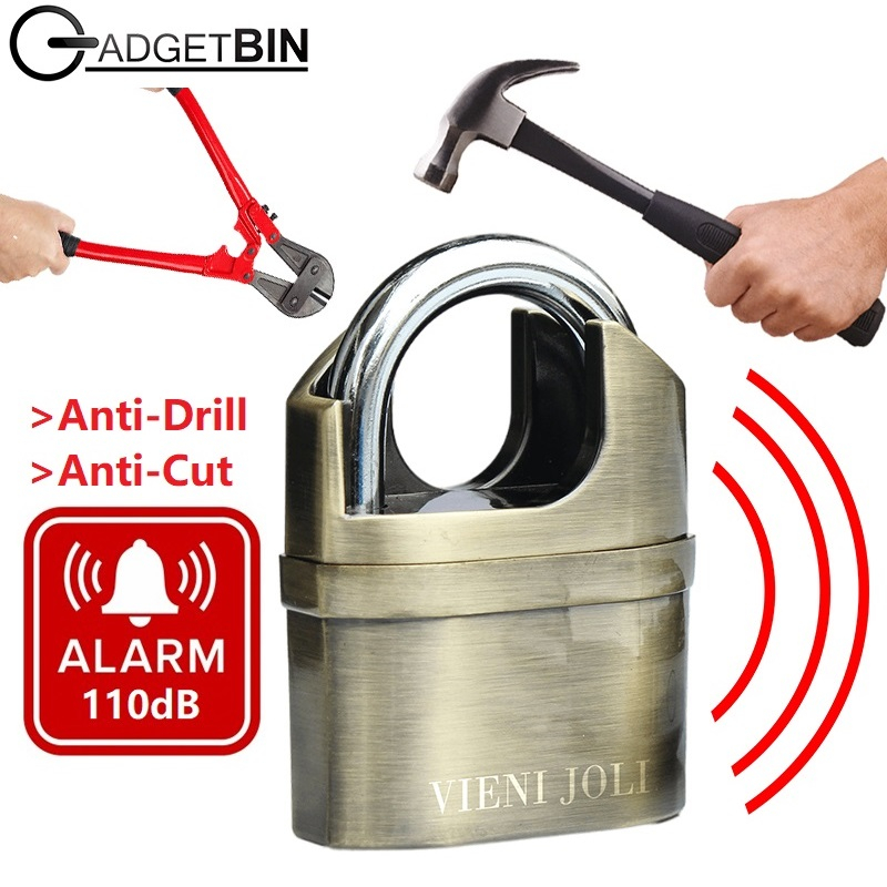 Security Alarm Padlock Heavy Duty Professional Security System Anti ...
