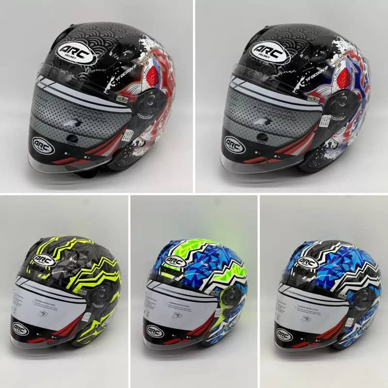 100% ORI+SIRIM} ARC HELMET XR DESIGN KOI IKAN / LAGUNA / NEBLUE Y16 ...