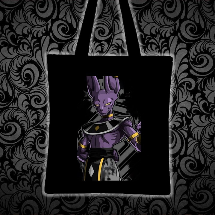 BEERUS GOD OF DESTRUCTION DRAGON BALL anime v2 Printed tote bag canvas ...
