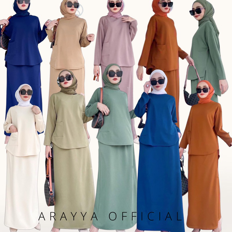 One Set Top and Skirt Long Sleeves Ready Stock | Shopee Malaysia