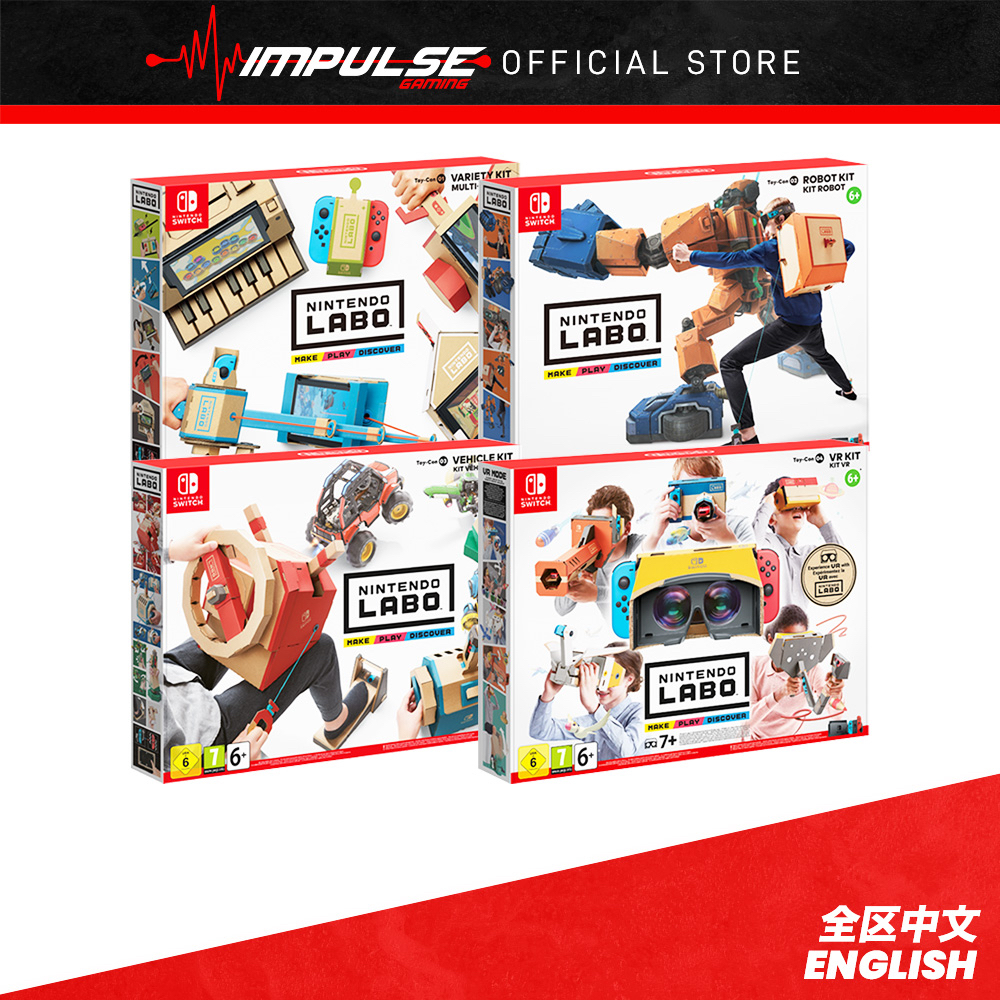 NSW Nintendo Switch Labo: Variety Kit, Robot Kit, Vehicle Kit & VR Kit ...