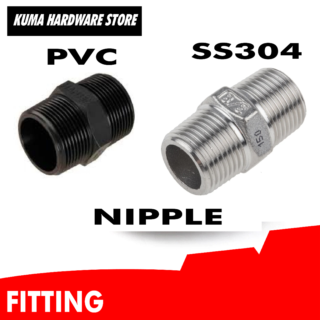 PVC / SUS304 Nipple 15mm / 20mm / 25mm | Shopee Malaysia